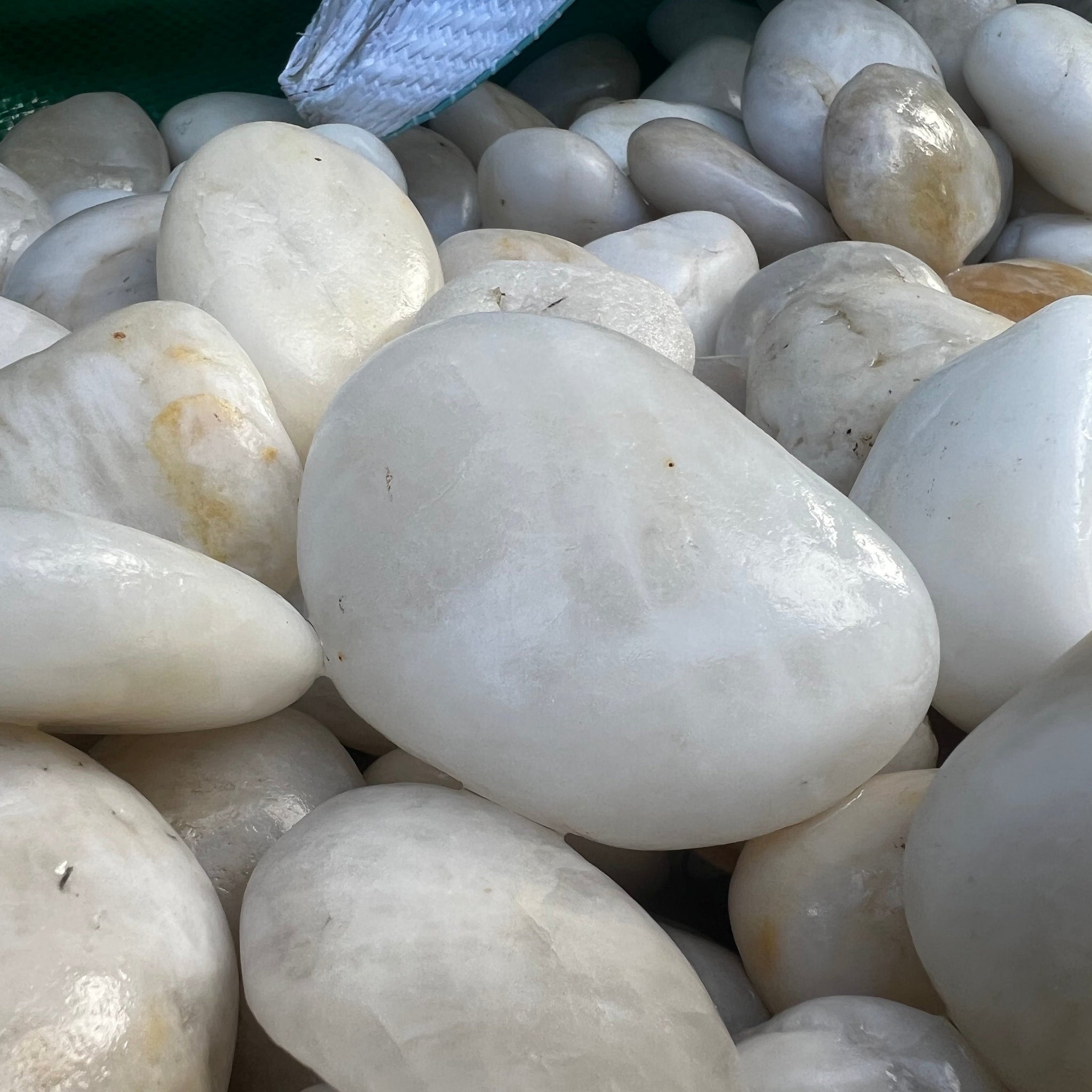 Quartz White Polished Pebbles | Decorative Stones for Gardens