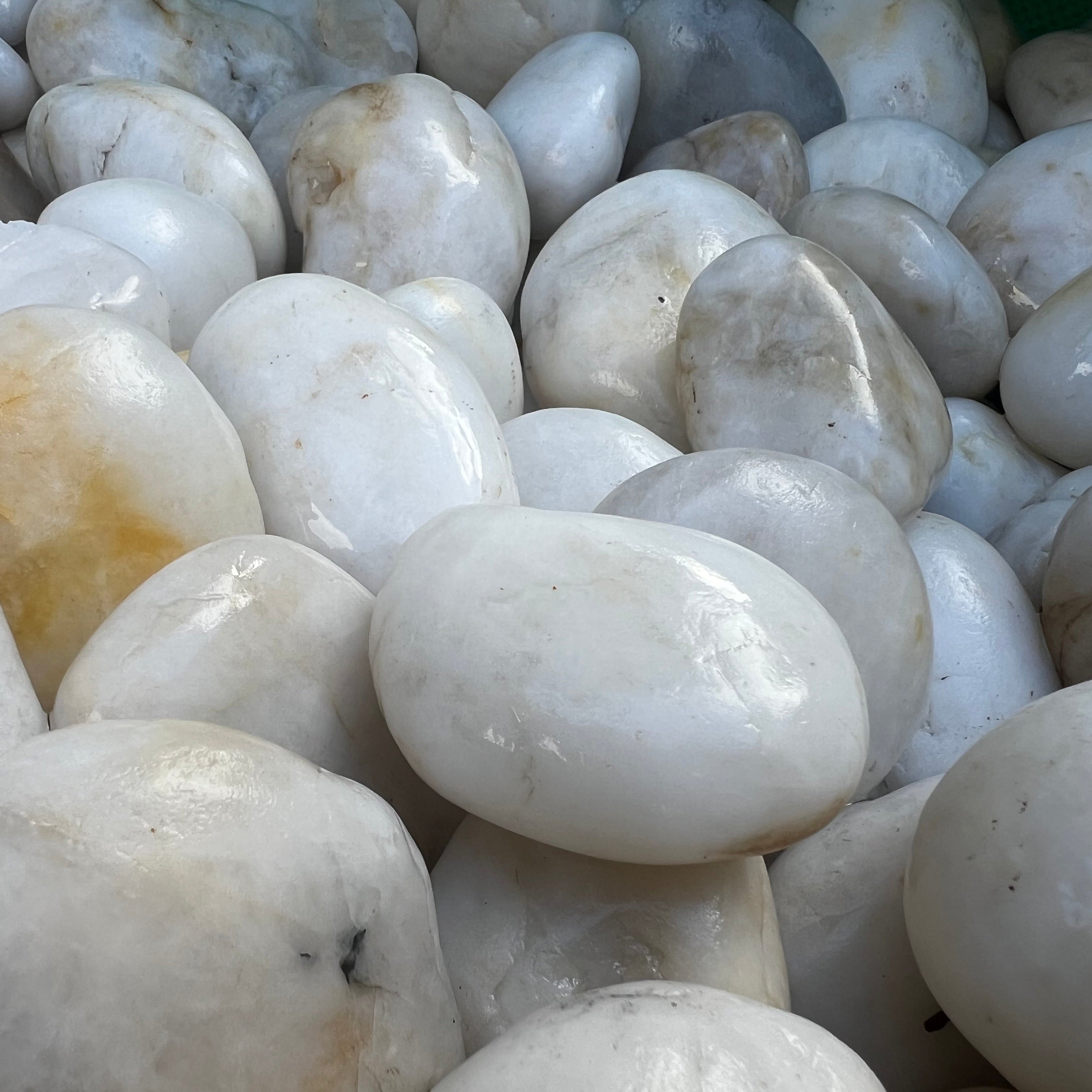 Quartz White Polished Pebbles | Decorative Stones for Gardens