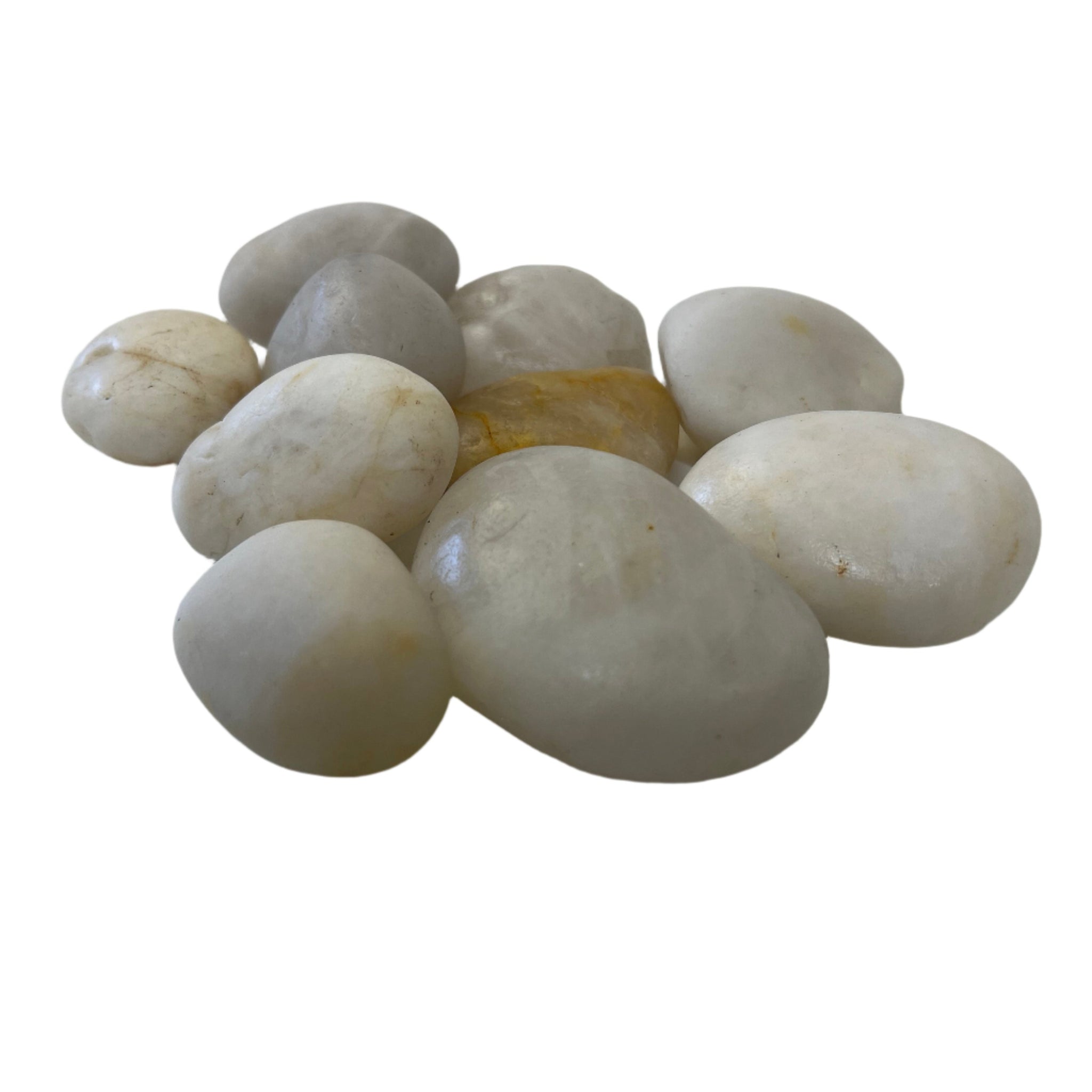 Quartz White Polished Pebbles | Decorative Stones for Gardens