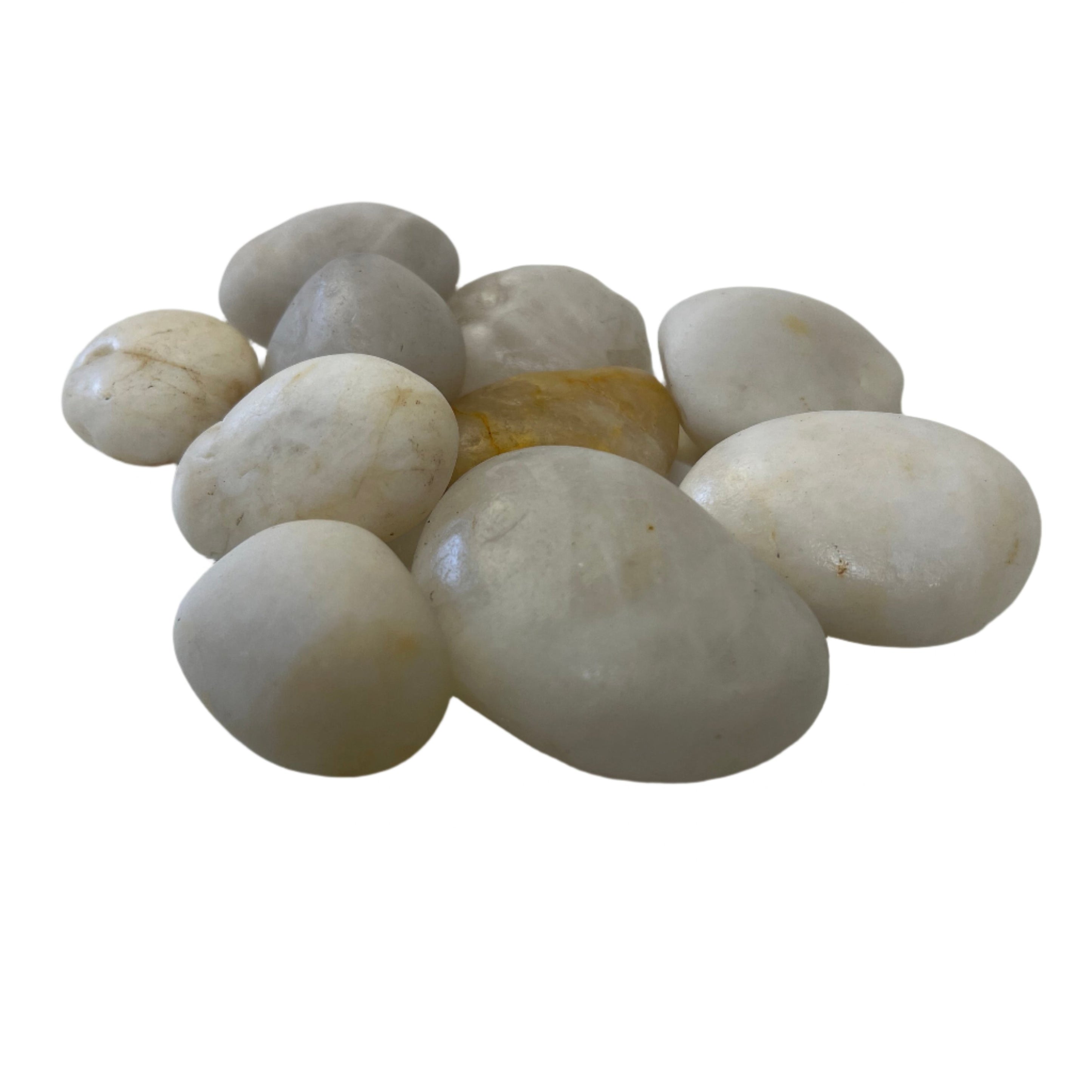 Quartz White Polished Pebbles | Decorative Stones for Gardens