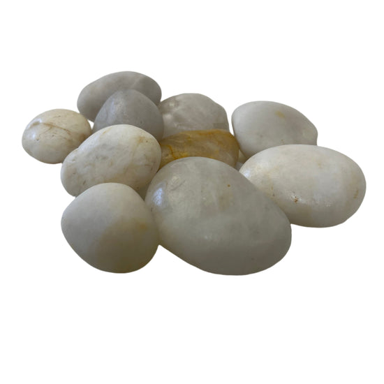 Quartz White Polished Pebbles | Decorative Stones for Gardens