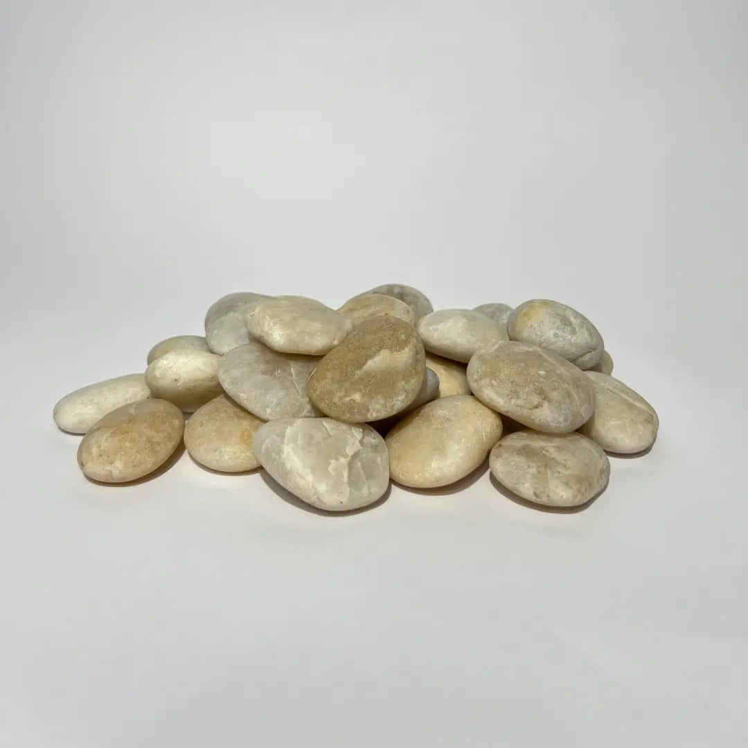 Quartz White Polished Pebbles | Decorative Stones for Gardens