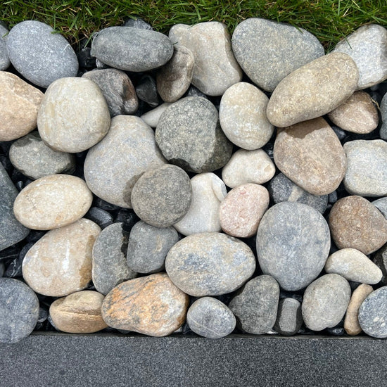 Japanese Flat "Greige" Pebbles | Decorative Stones for Gardens