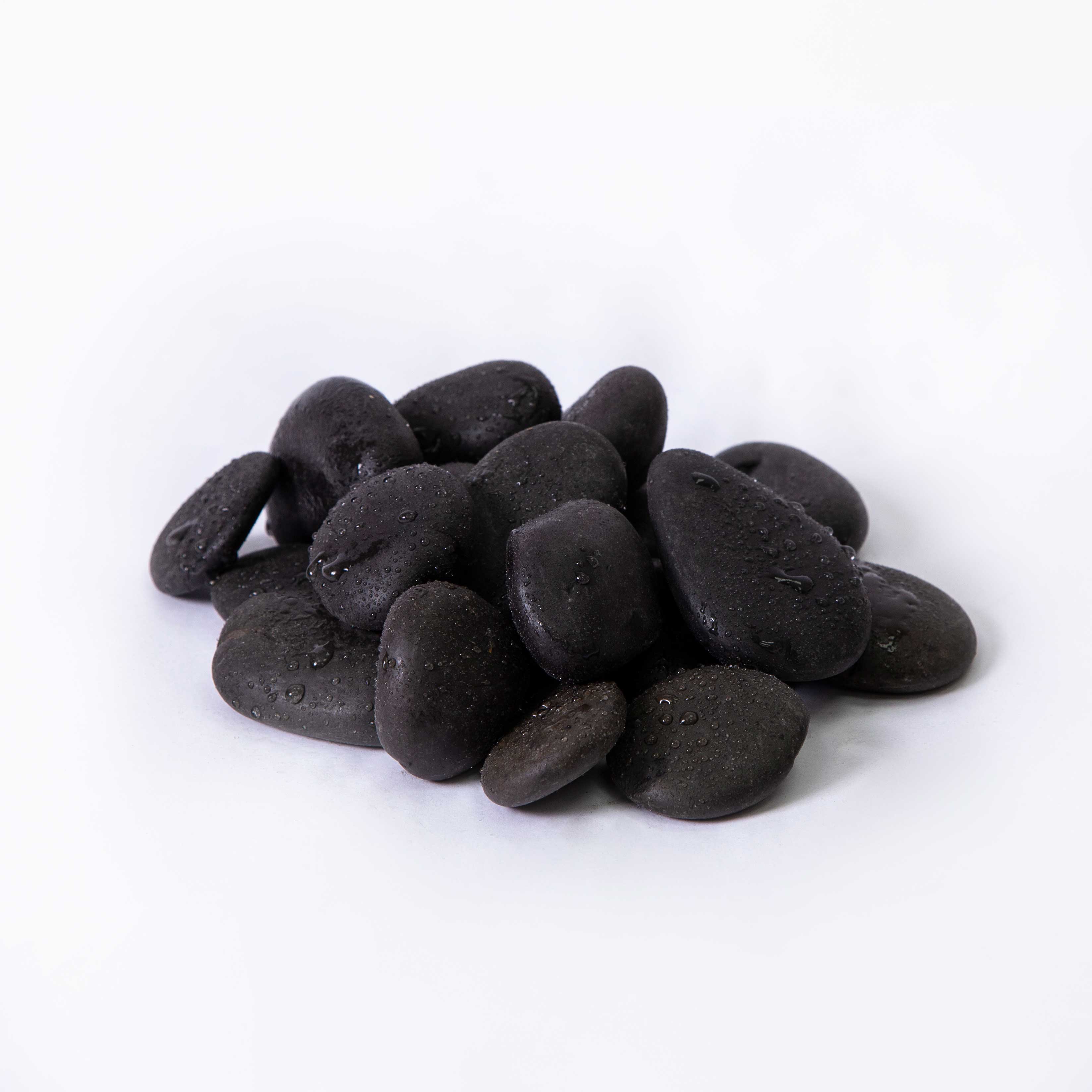 Black Polished Pebbles visit Stones4Gardens