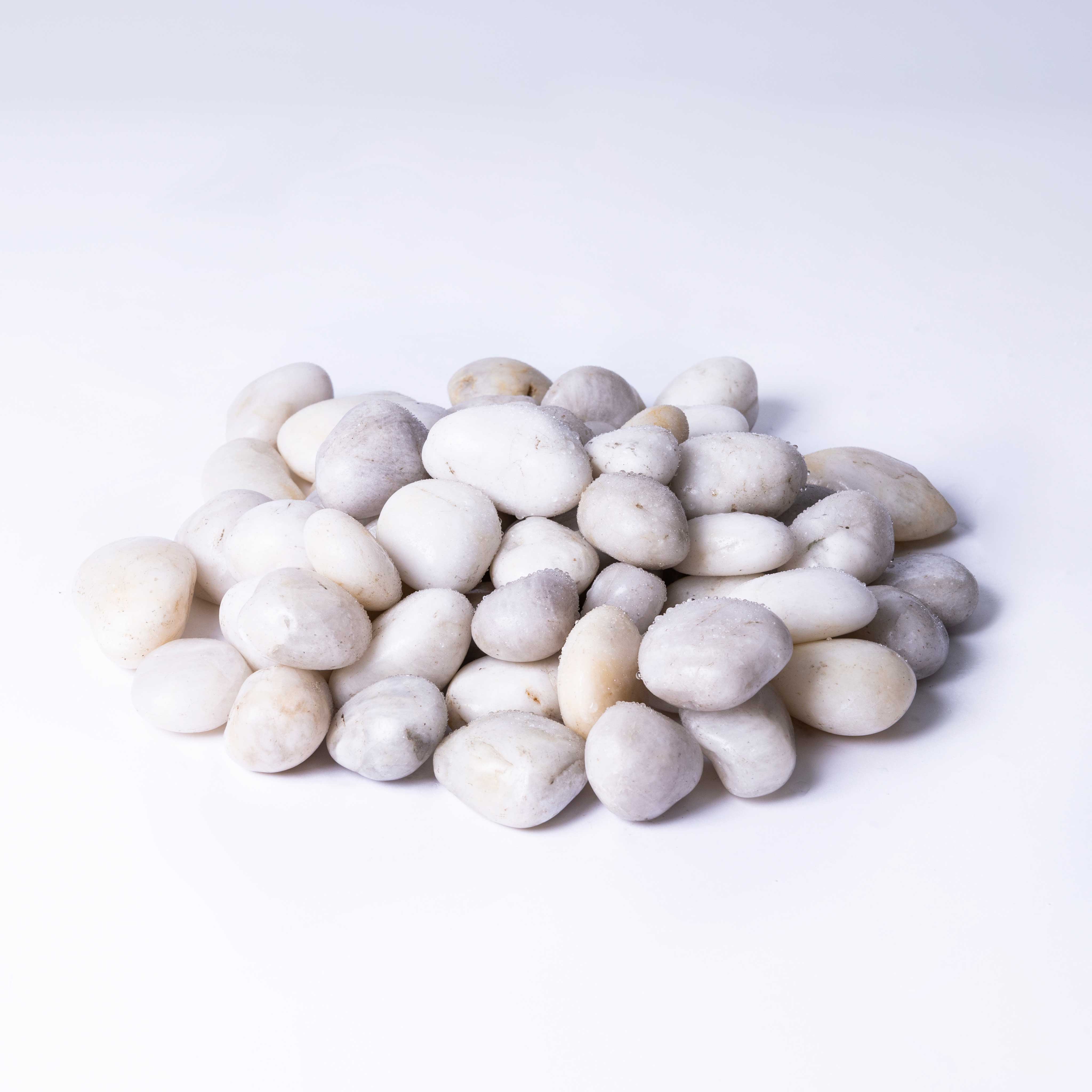 High Polished White Pebbles 30-50mm | Bulk Bags Available