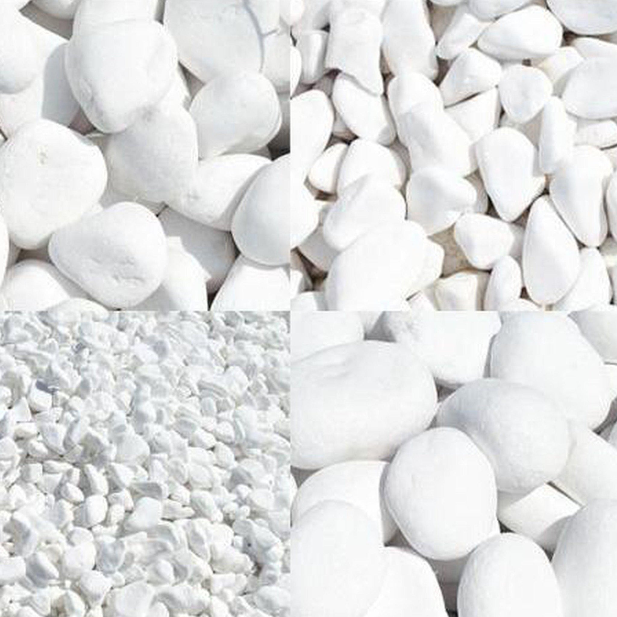 Snow-White Thassos Marble Pebbles | Decorative Stones for Gardens